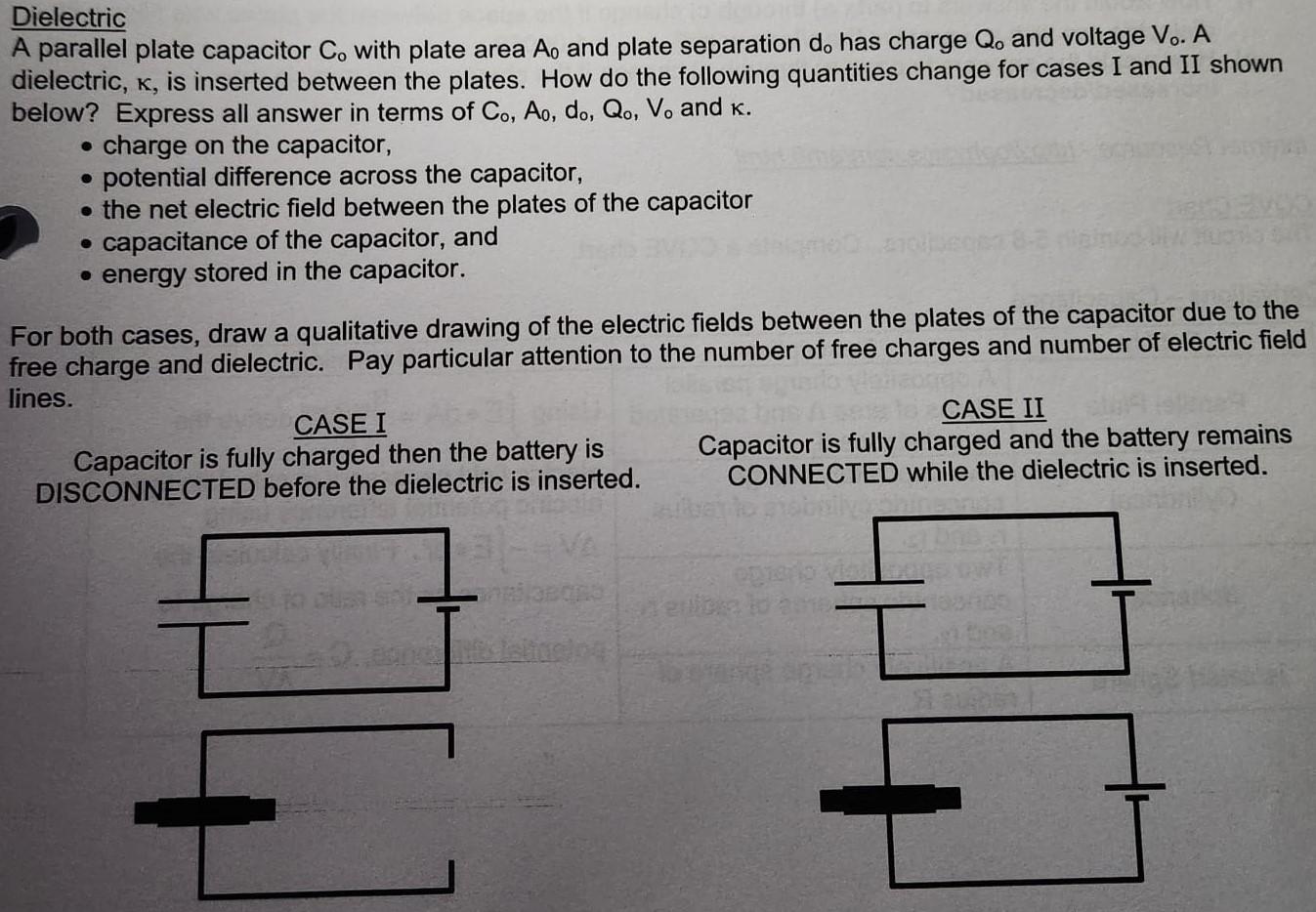 Solved A parallel plate capacitor C0 with plate area A0 and | Chegg.com
