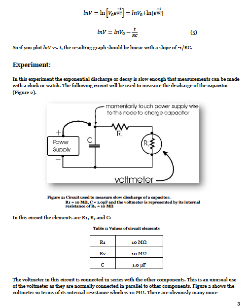 RC Decay Learning Goals The main goal of this lab is | Chegg.com
