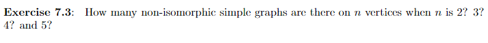 Solved Exercise 7.3: How many non-isomorphic simple graphs | Chegg.com