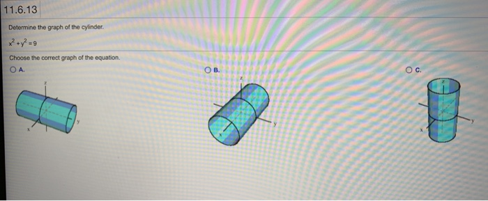 Solved 11.6.13 Determine the graph of the cylinder Choose | Chegg.com