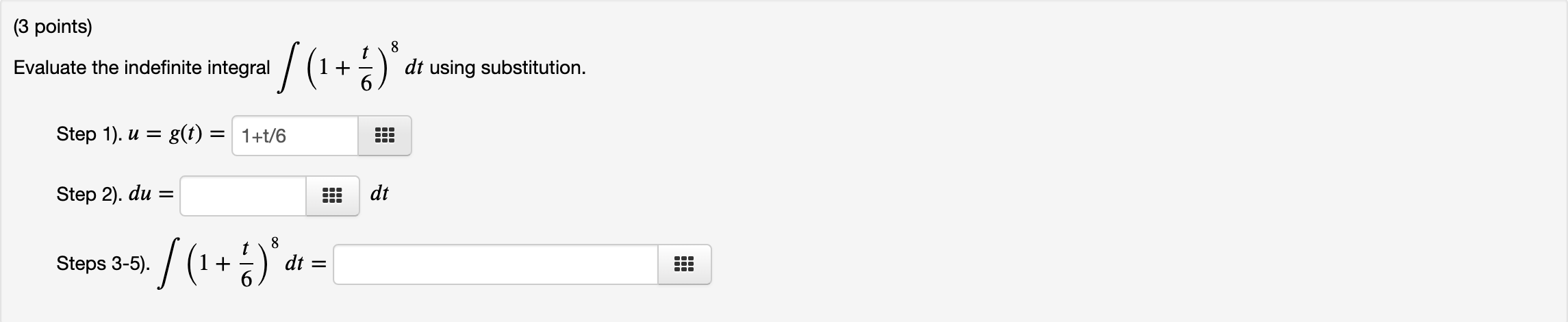 Solved (3 points) 8 Evaluate the indefinite integral / | Chegg.com