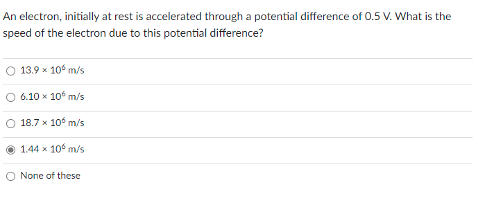 Solved An electron, initially at rest is accelerated through | Chegg.com
