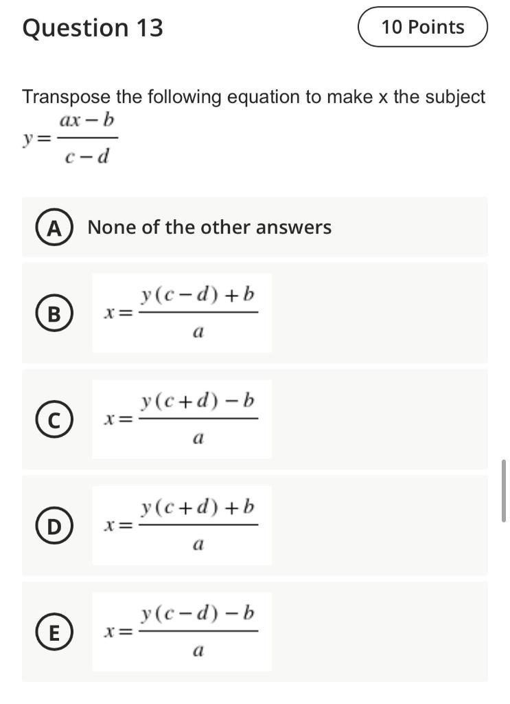 Solved Question 13 10 Points Transpose the following | Chegg.com