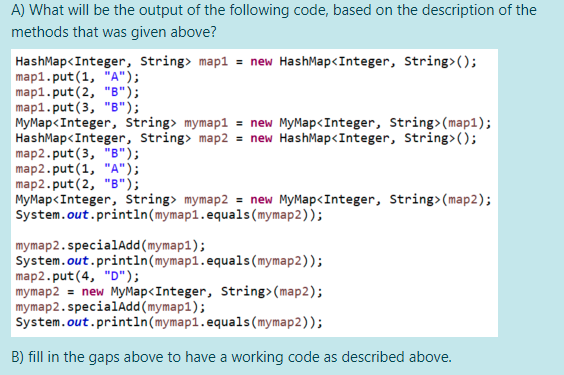 Solved A class called MyMap is defined to be a kind of a | Chegg.com