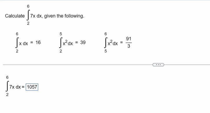 Solved Calculate ∫267xdx, given the following. | Chegg.com