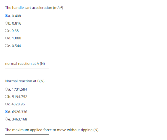 Solved The handcart has a mass of \\( 320 \\mathrm{~kg} \\) | Chegg.com