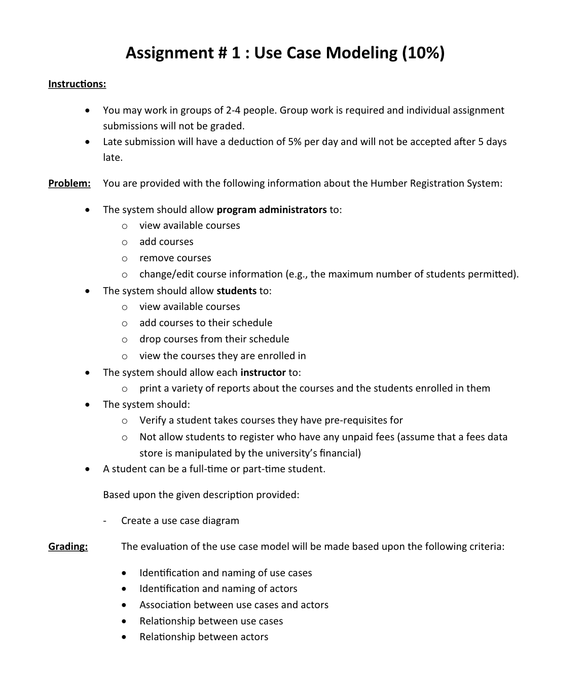 Solved Assignment 1 Use Case Modeling 10