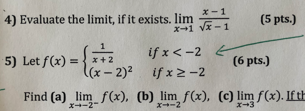 Solved Evaluate the limit If the limit does not exist, | Chegg.com