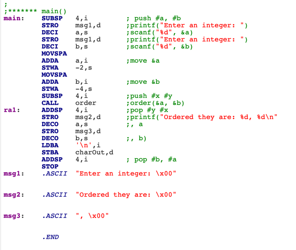 Draw the stack frame just before the RET instruction | Chegg.com