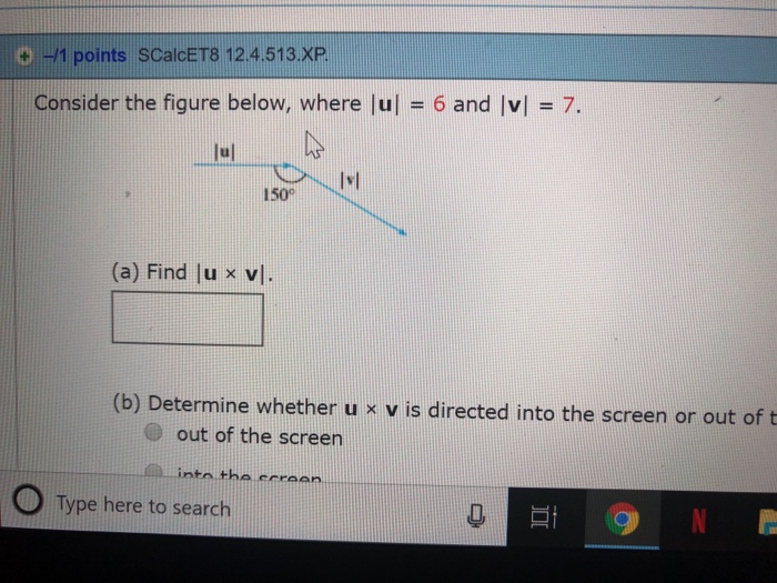 Solved Consider the figure below, where |u|=6 and |v|=7. | Chegg.com