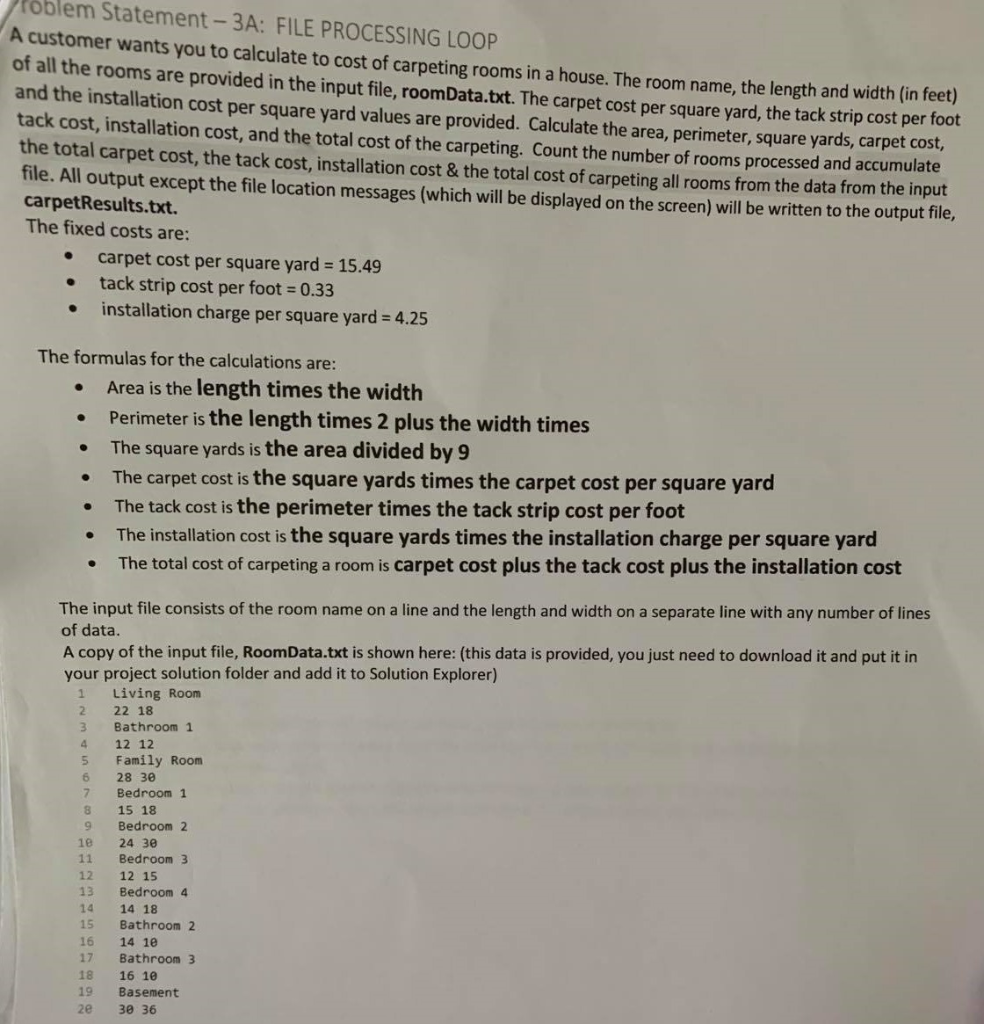 foblem Statement - 3A: FILE PROCESSING LOOP A | Chegg.com