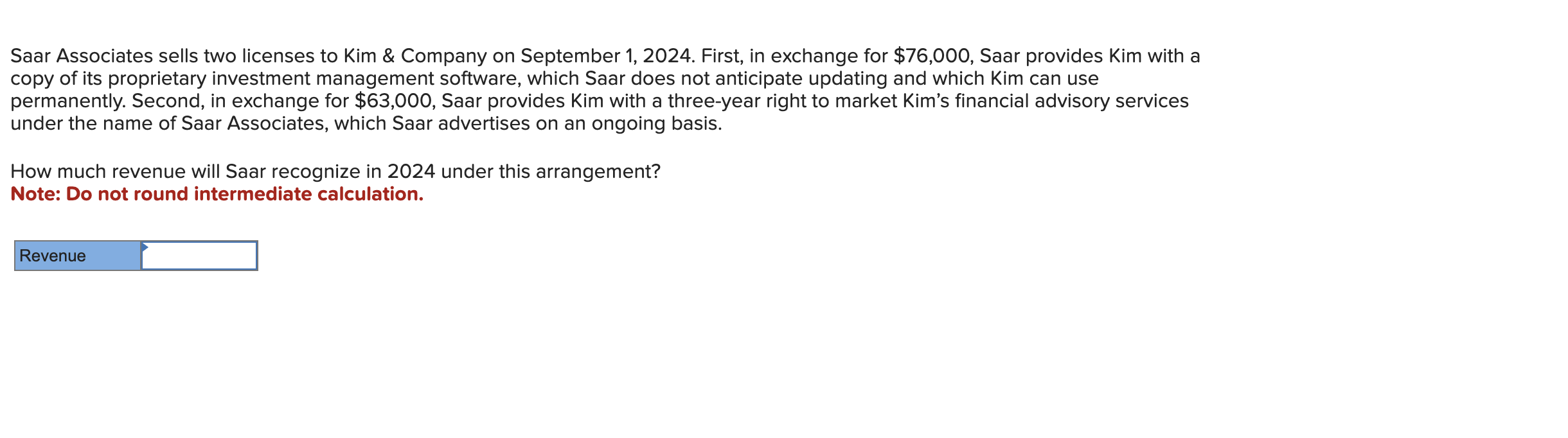 Solved Saar Associates sells two licenses to Kim \& Company | Chegg.com