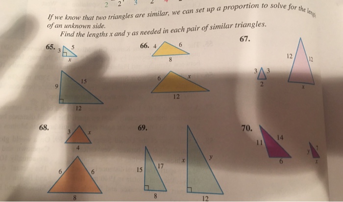 Solved If we know that two triangles are similar, for set up | Chegg.com
