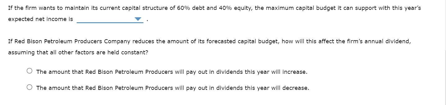 The residual distribution policy approach to dividend | Chegg.com