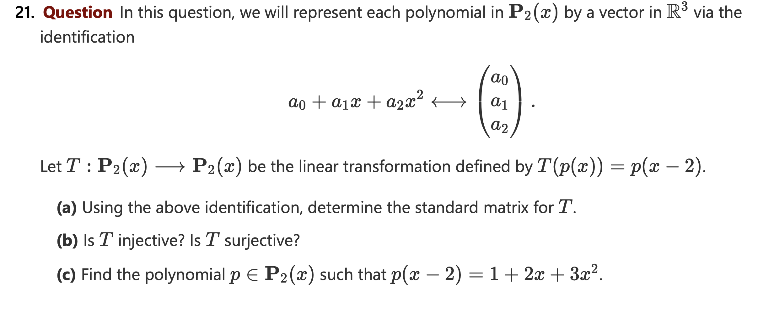 Solved 21. Question In this question, we will represent each | Chegg.com