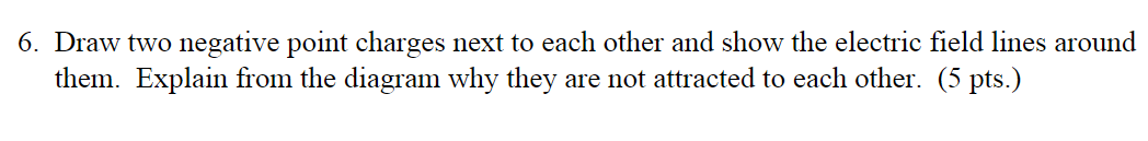 Solved 6. Draw two negative point charges next to each other | Chegg.com