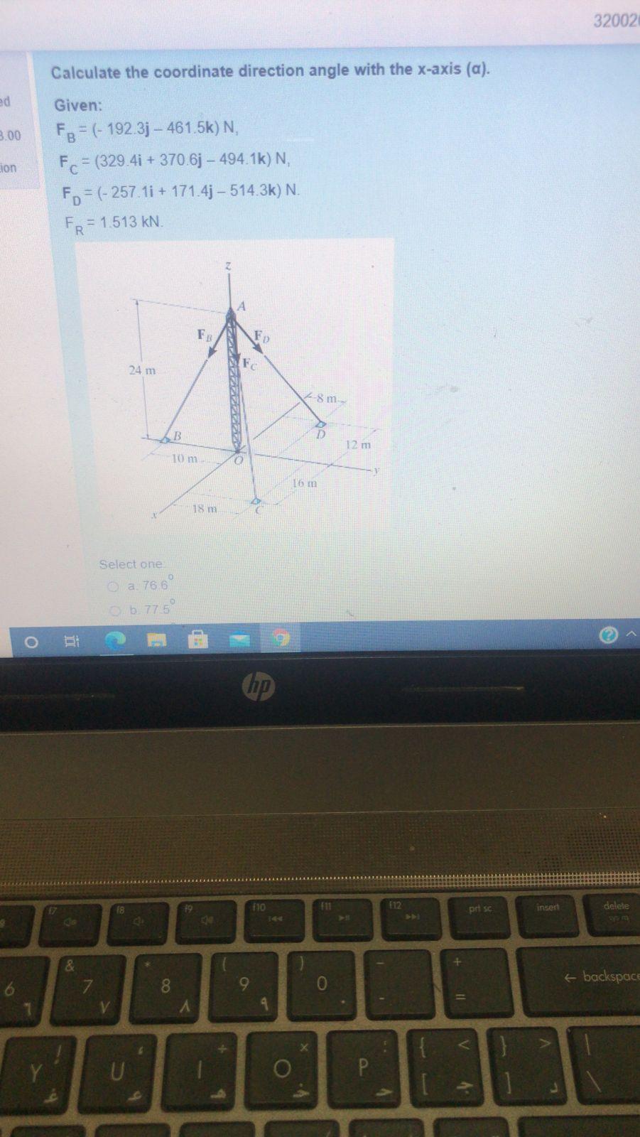 Solved 32002 Calculate the coordinate direction angle with | Chegg.com