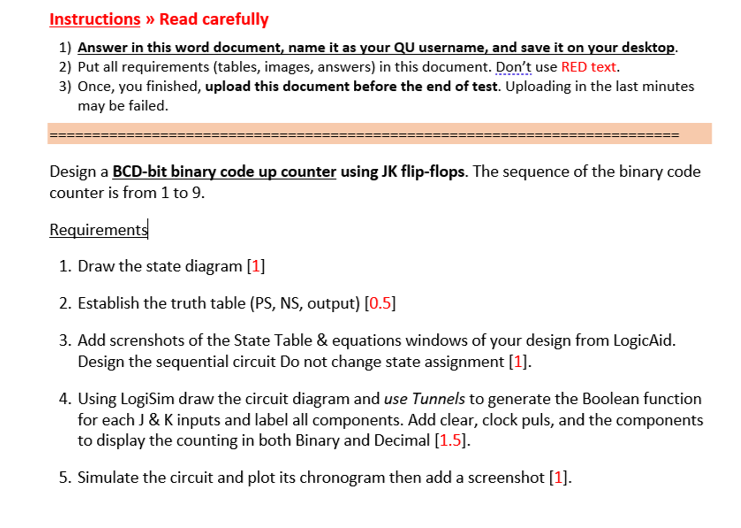 Instructions » Read carefully 1) Answer in this word | Chegg.com