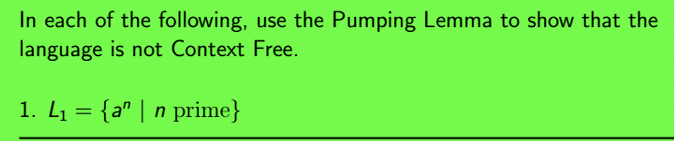 Solved In each of the following, use the Pumping Lemma to | Chegg.com