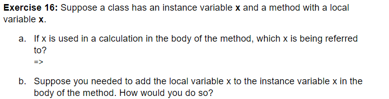 Solved Exercise 15: Suppose you have a class MyClass with | Chegg.com