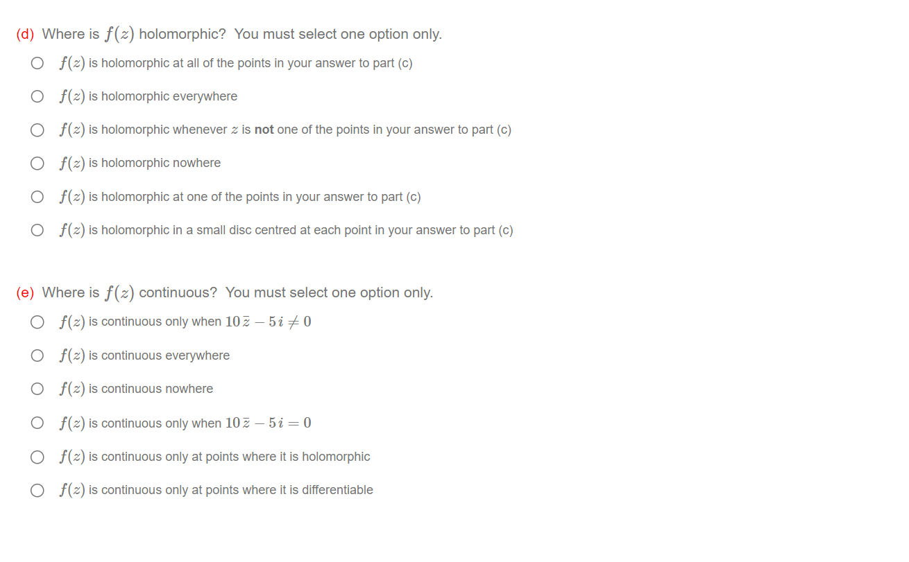 The complex function f:C→C is given by | Chegg.com