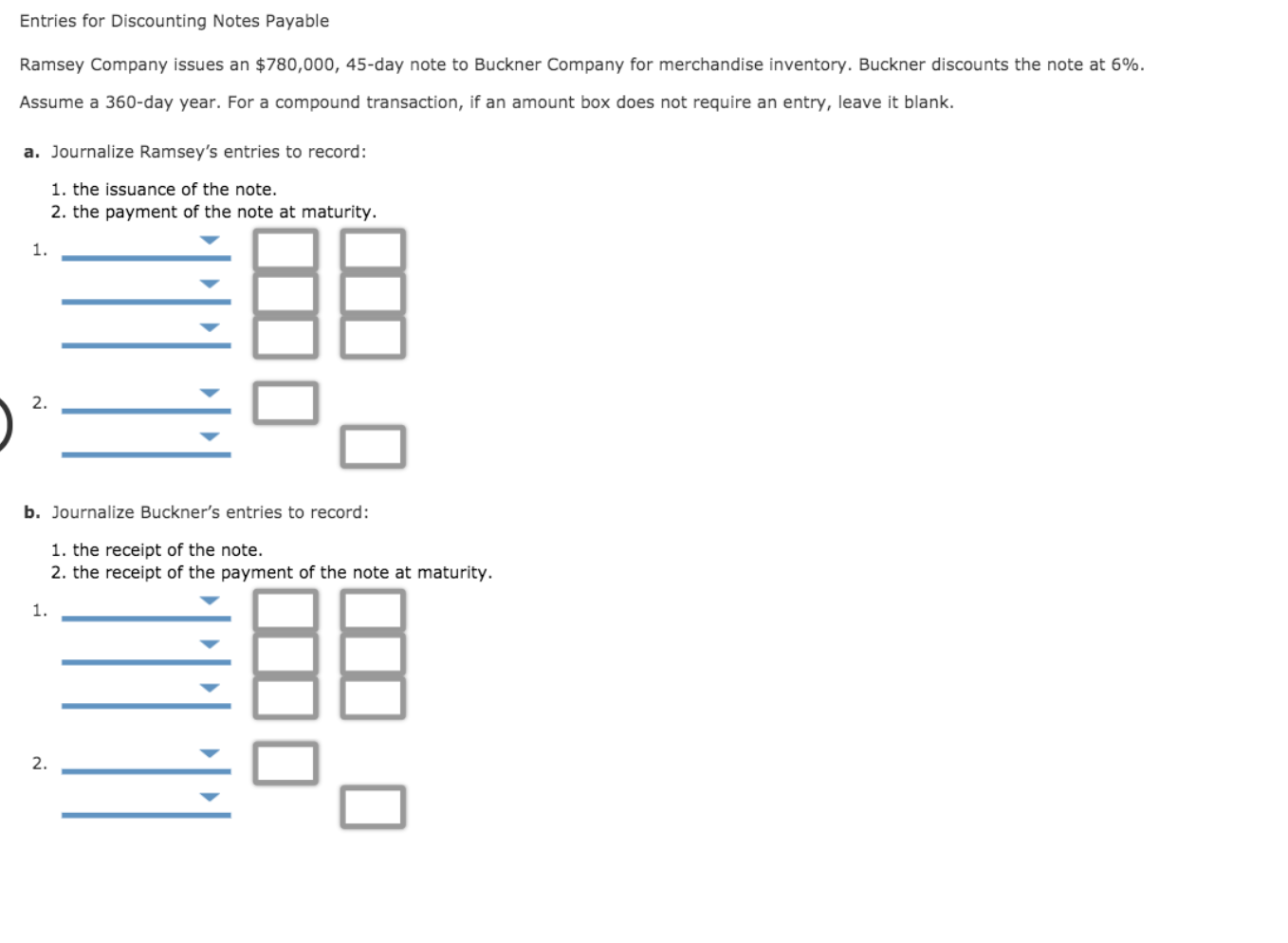 Solved Entries for Discounting Notes Payable Ramsey Company | Chegg.com