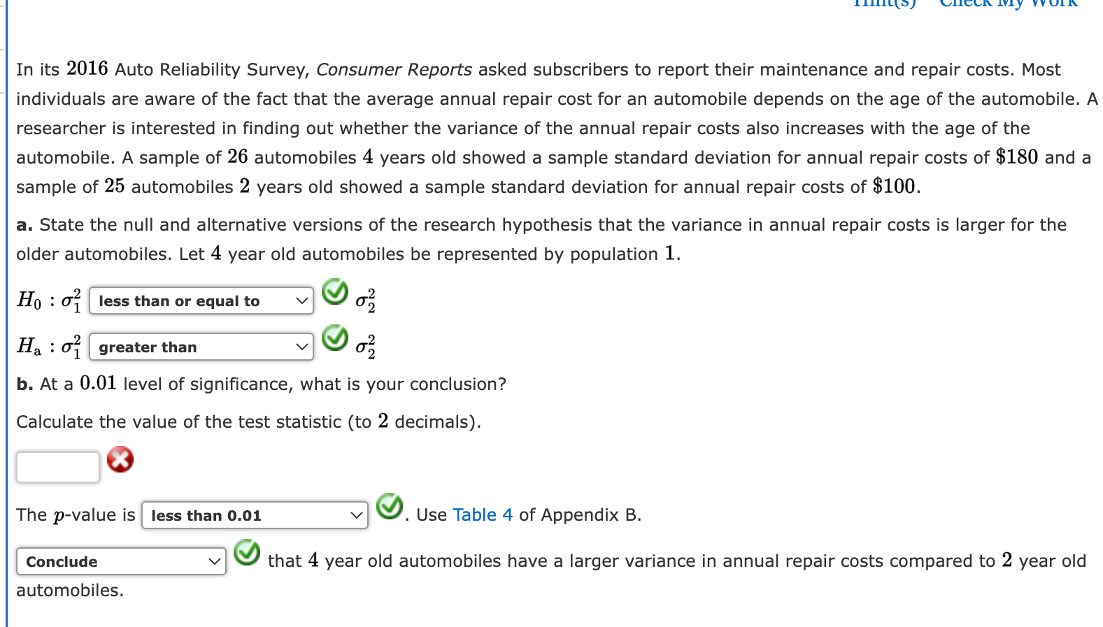 Solved In its 2016 Auto Reliability Survey, Consumer Reports | Chegg.com