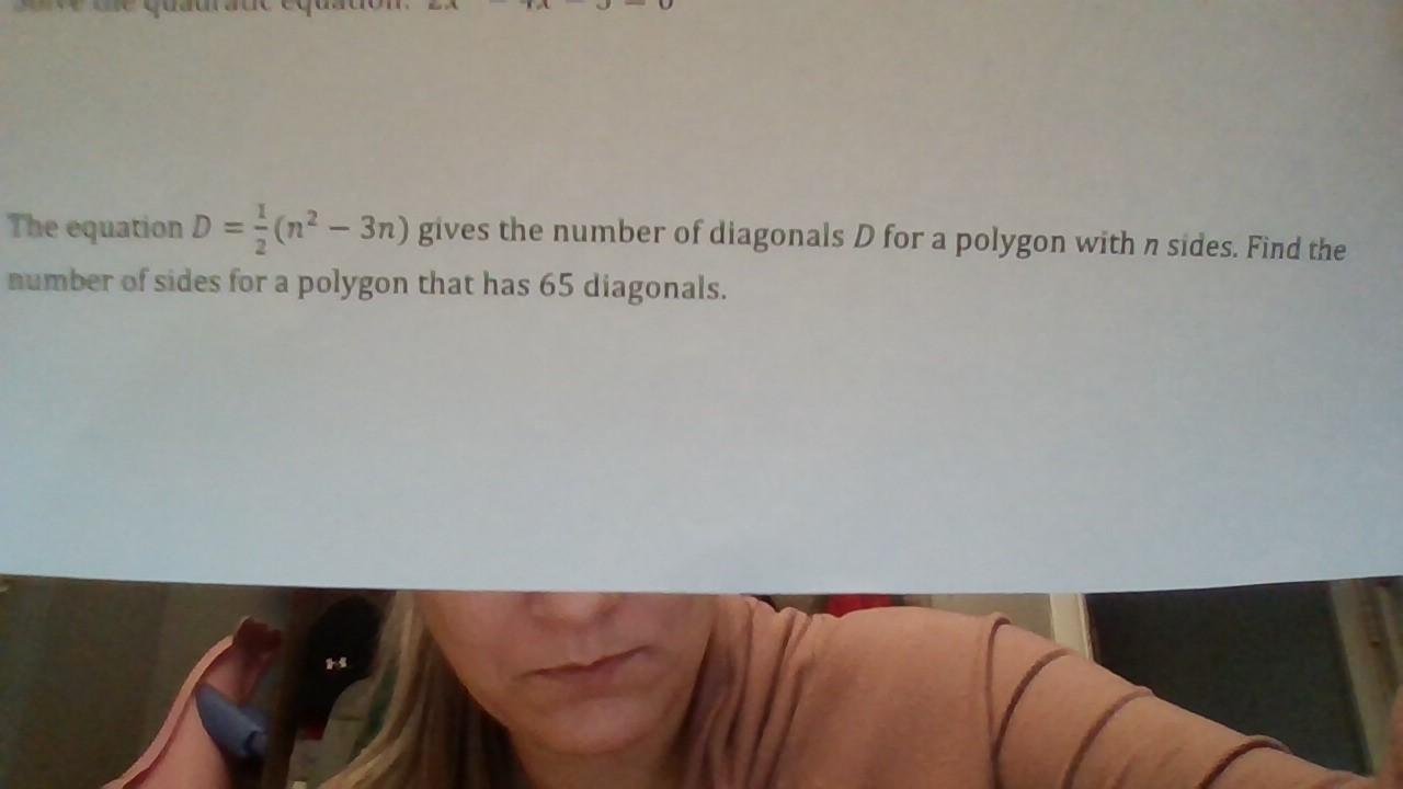 Solved The equation D = (n2 – 3n) gives the number of | Chegg.com