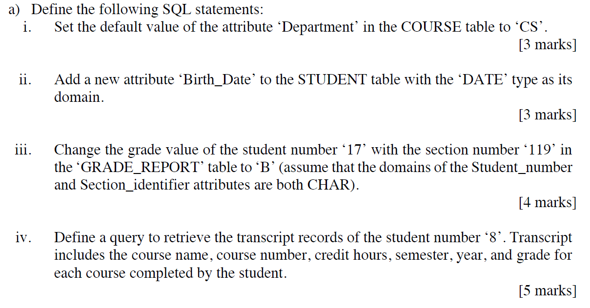 Solved The following questions use the UNIVERSITY database | Chegg.com