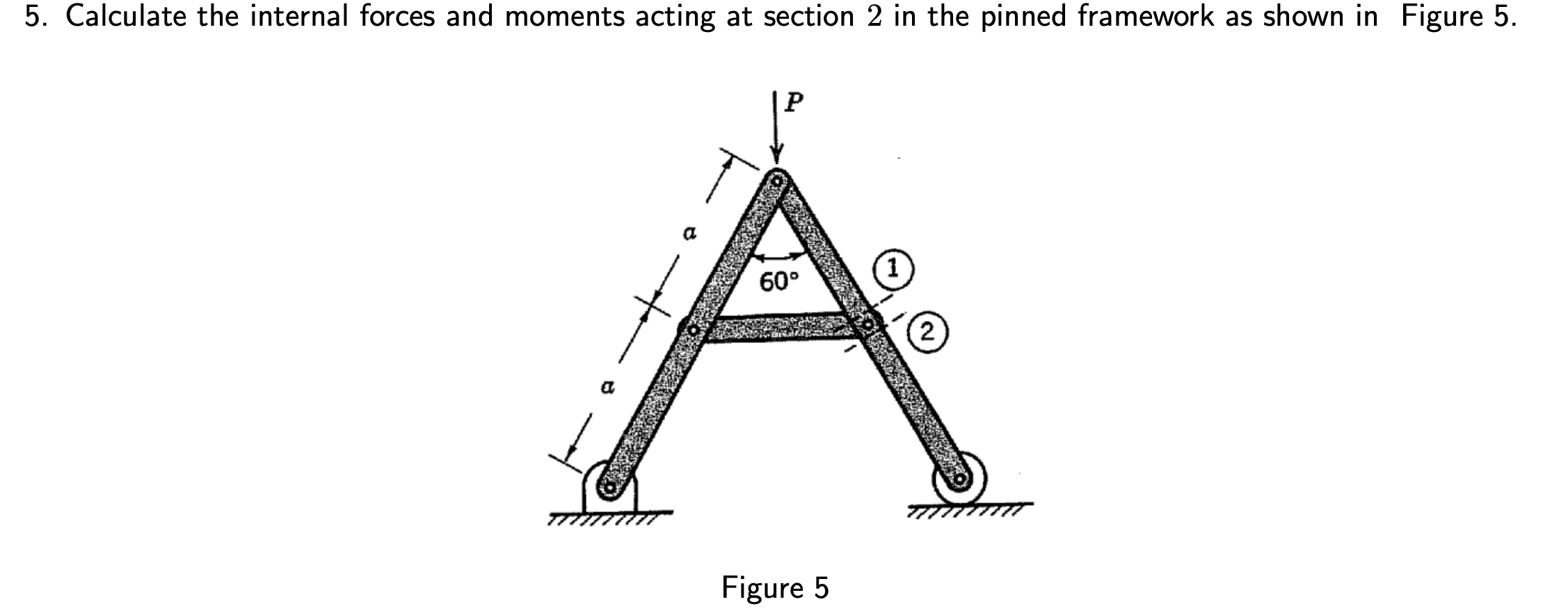 Solved 5. Calculate the internal forces and moments acting | Chegg.com