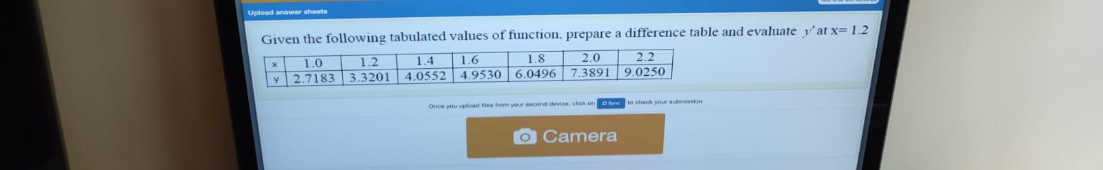 Solved Upload answer sheets Given the following tabulated | Chegg.com