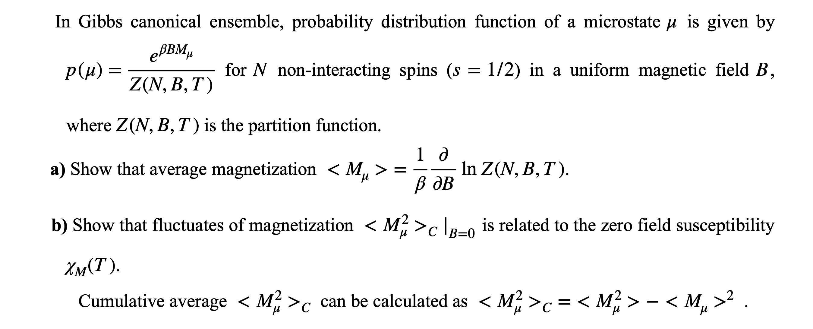 Solved In Gibbs canonical ensemble, probability distribution | Chegg.com