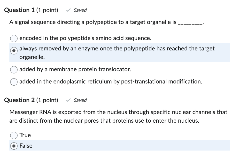 Solved A signal sequence directing a polypeptide to a target | Chegg.com