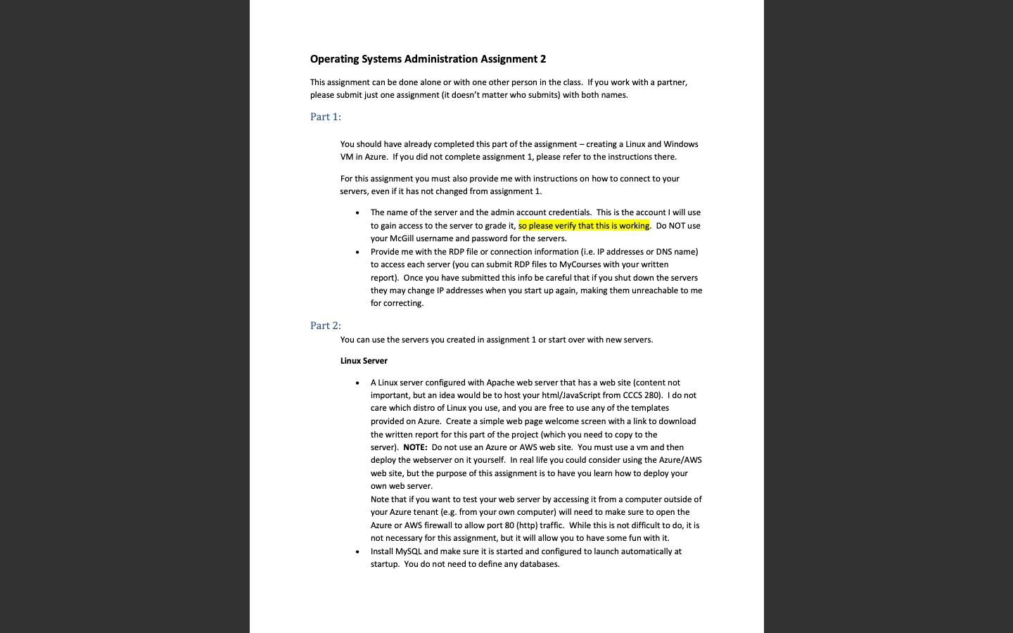 Operating Systems Administration Assignment 2 This | Chegg.com