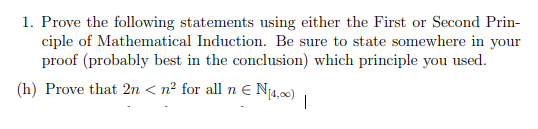 Solved Prove the following statements using either the First | Chegg.com