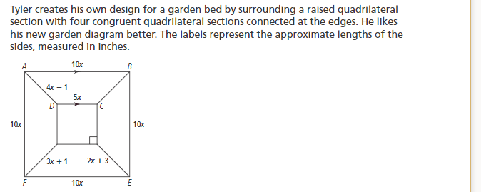 Tyler creates his own design for a garden bed by | Chegg.com