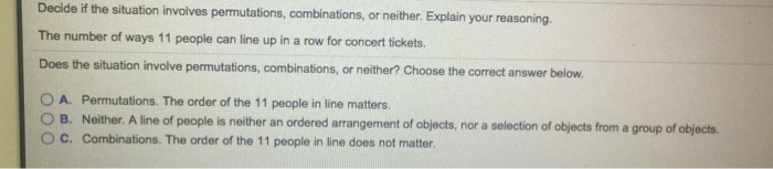 Solved Decide if the situation involves permutations, | Chegg.com