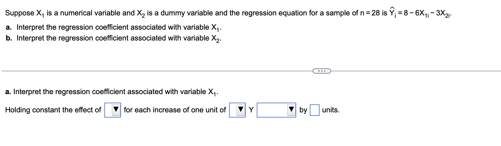 Solved Suppose X1 is a numerical variable and X2 is a dummy | Chegg.com