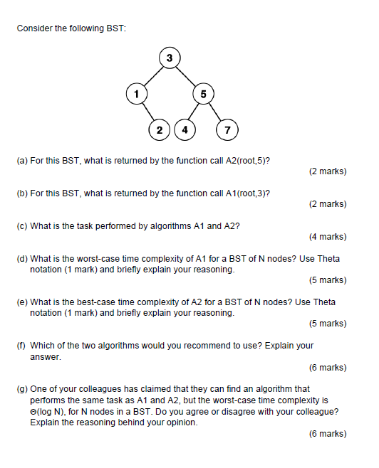 Solved Question 3 The following two algorithms corresponding | Chegg.com