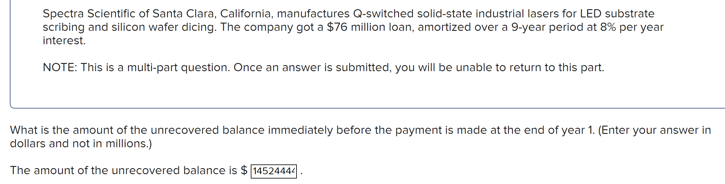 Solved Spectra Scientific of Santa Clara, California, | Chegg.com