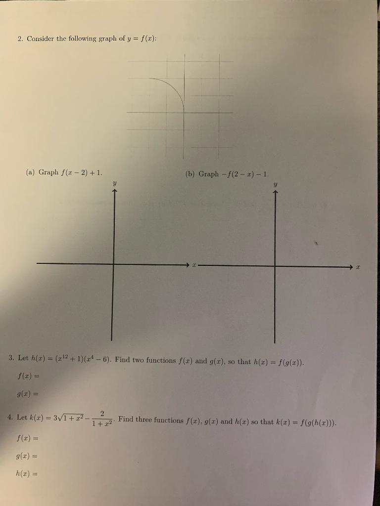 Solved 2. Consider the following graph of y=f(x) : (a) Graph | Chegg.com