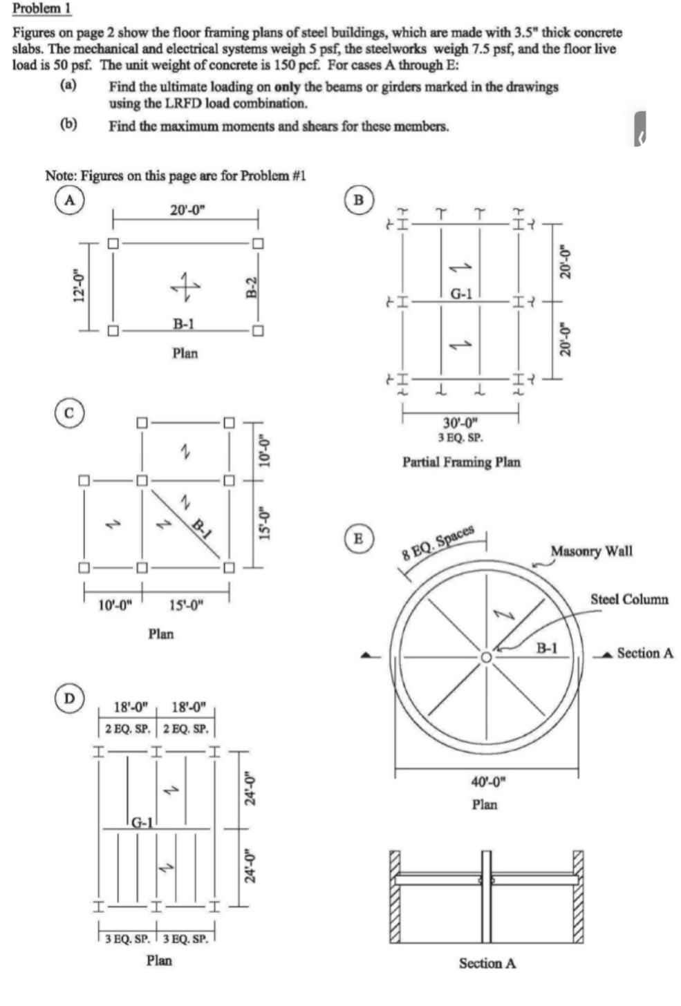 Solved Problem 1 Figures on page 2 show the floor framing | Chegg.com