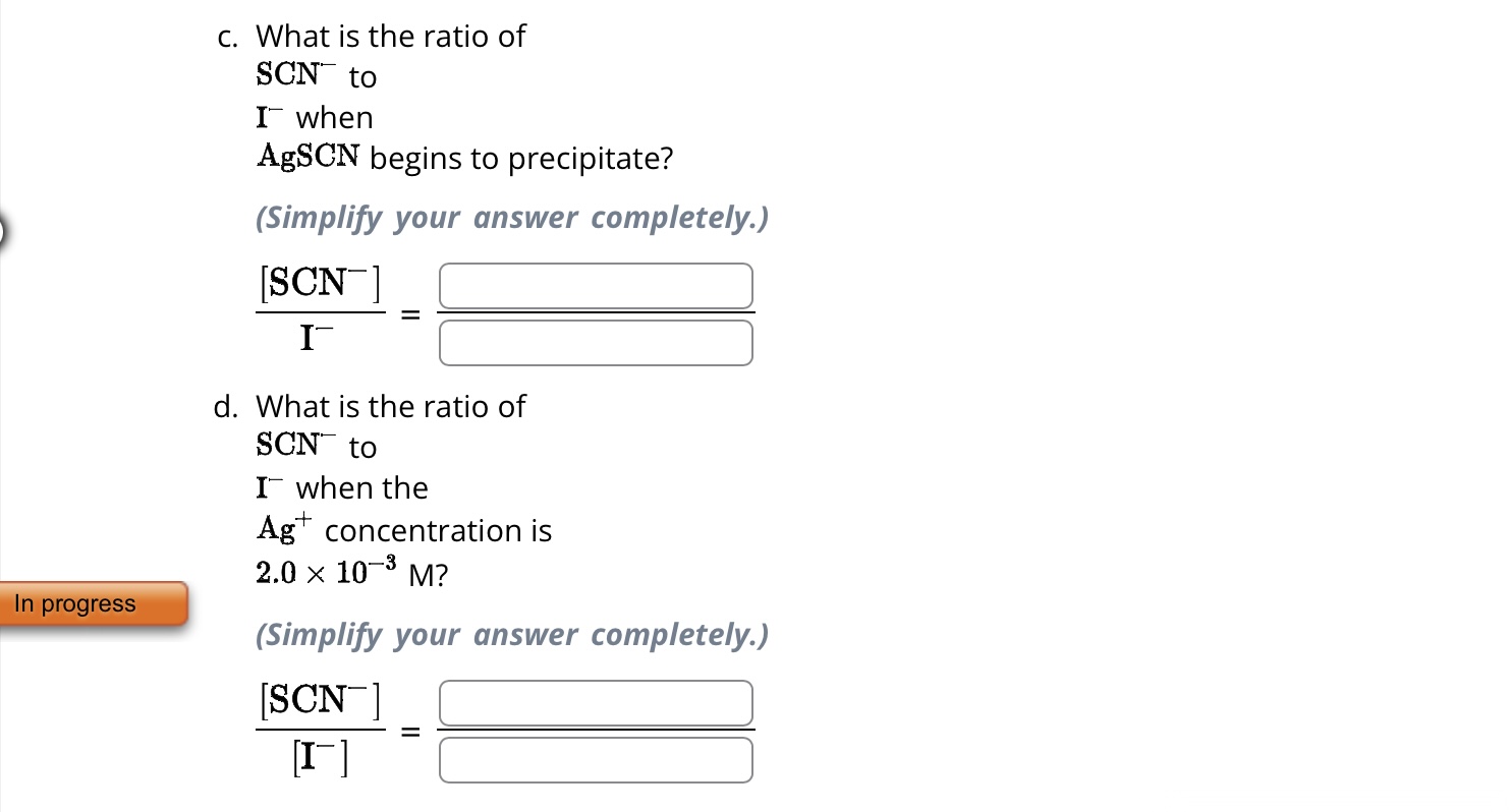 Solved Silver ion is being considered for separating I−from | Chegg.com