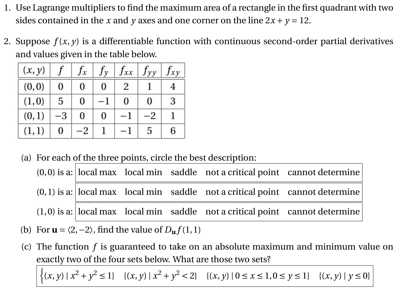 Solved 1. Use Lagrange multipliers to find the maximum area | Chegg.com