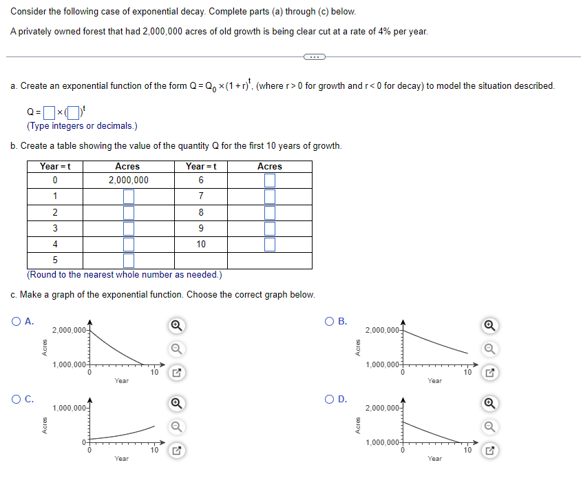 Solved Consider the following case of exponential decay. | Chegg.com