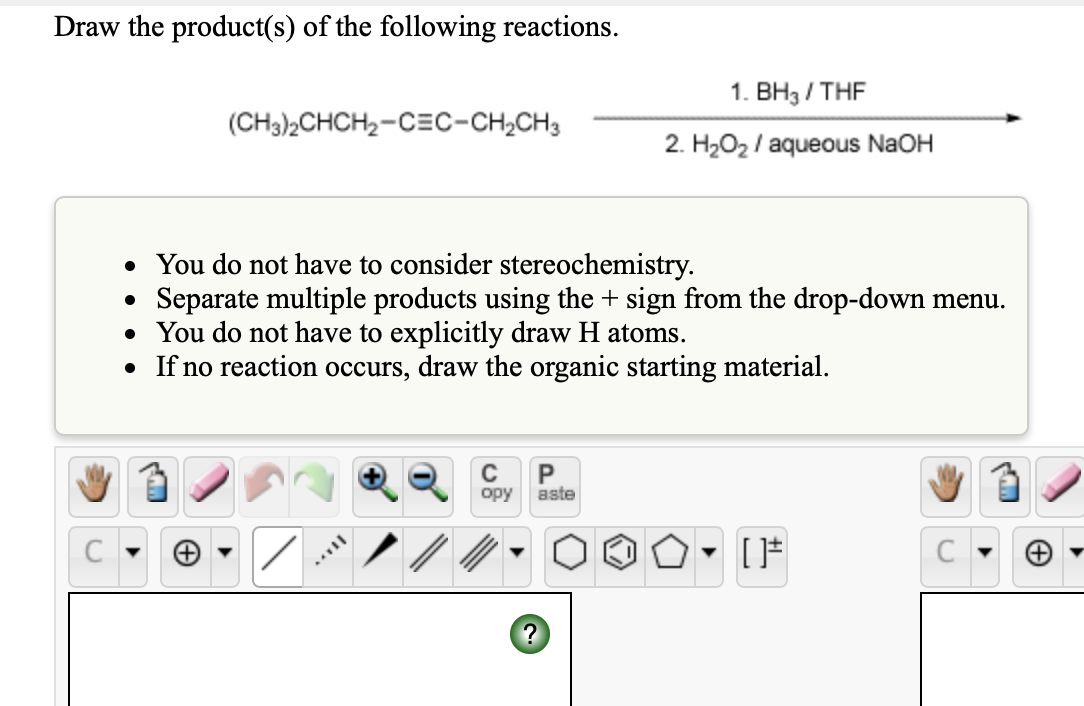 Solved Draw the product(s) of the following reactions. 1. | Chegg.com