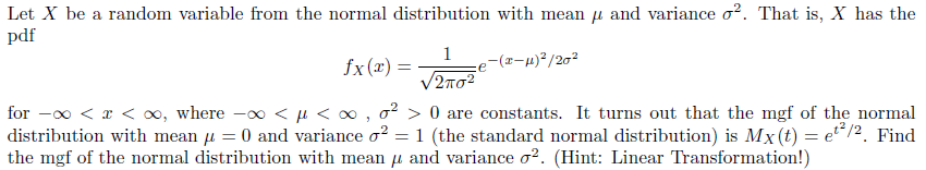 Solved Let X Be A Random Variable From The Normal 0500