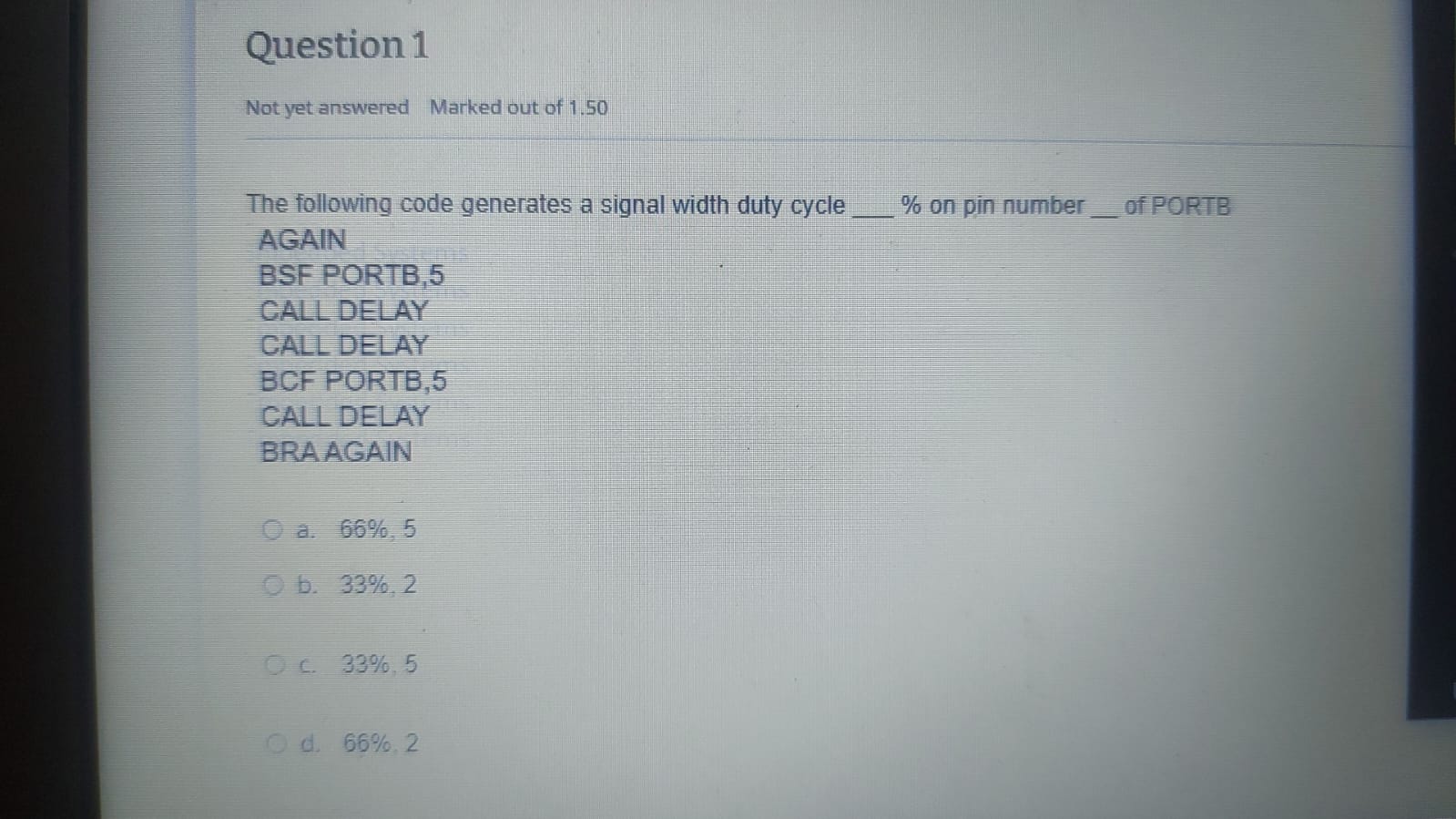 Solved The following code generates a signal width duty | Chegg.com