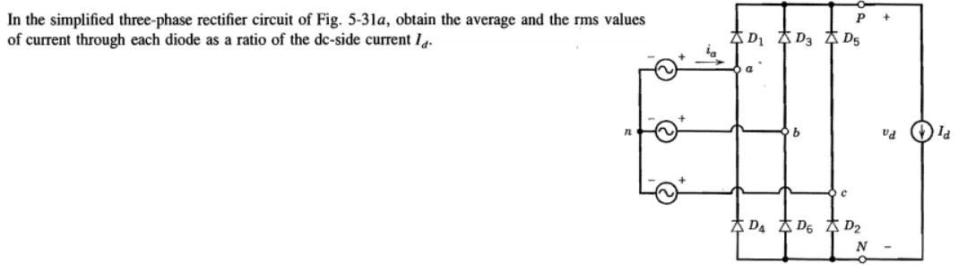 Solved + In the simplified three-phase rectifier circuit of | Chegg.com