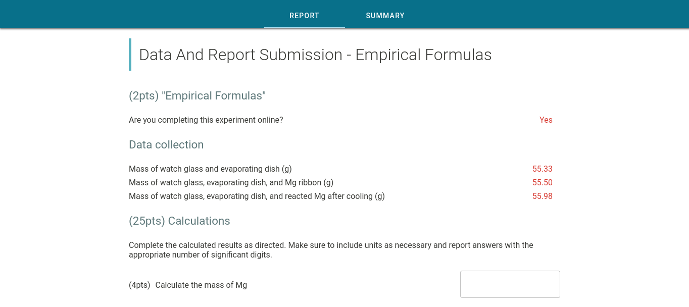 Solved REPORT SUMMARY Data And Report Submission - Empirical | Chegg.com